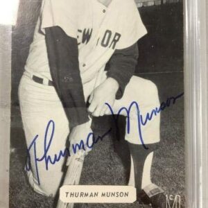 Thurman Munson Signed Card 1970 JD McCarthy PSA/DNA Autograph Yankees Rookie Sig - MLB Autographed Baseball Cards