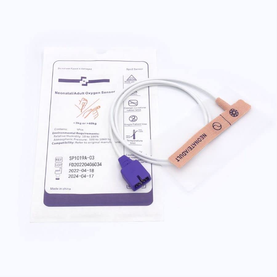 12pcs Compatible Nellcor Disposable Neonatal Adult Spo2 Sensor Probe Oximax for Nellcor 9 Pins MAX-N Probe 3.2 ft