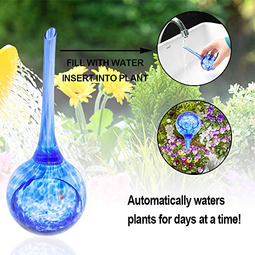 FEEMIC Indoor Plant Watering Globes Automatic Self Water Bulbs Aqua Water Globe Irrigation Device Decorative Hand-Blown Glass