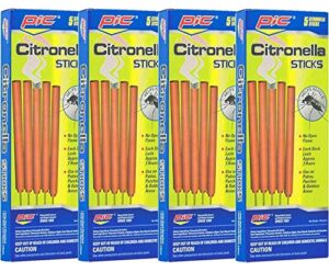 pic cit stk citronella mosquito repellent sticks 5 count (4 pack)