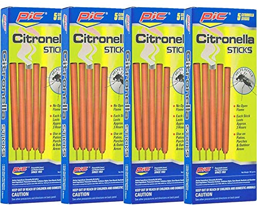 PIC CIT STK Citronella Mosquito Repellent Sticks 5 count (4 Pack)