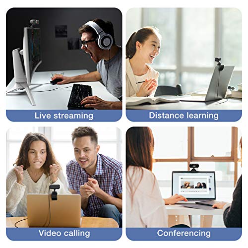 FIFINE HD Webcam 1080P, PC Web Camera for Computer Laptop Desktop, Plug & Play USB Streaming Webcam with Microphone for Video Calling Conferencing Recording Online Class-K432