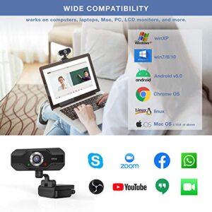 FIFINE HD Webcam 1080P, PC Web Camera for Computer Laptop Desktop, Plug & Play USB Streaming Webcam with Microphone for Video Calling Conferencing Recording Online Class-K432