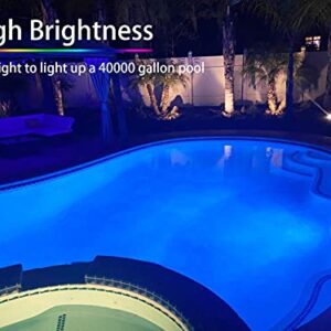 Pool Lights, 12V 40W RGB Color Changing Underwater LED Pool Light for Inground Pool with Remote Control, E26 Replacement Bulb Fit in for Pentair and Hayward Pool Light Fixtures(AC/DC 12 Volt)