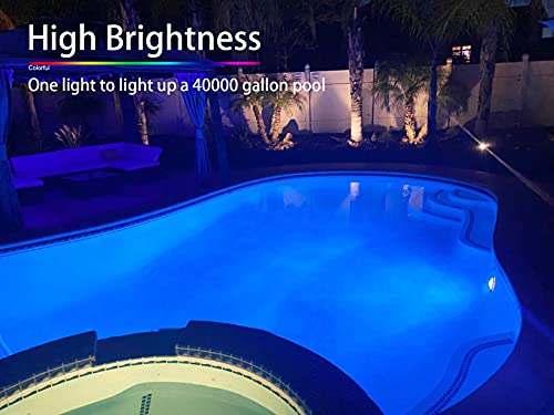 Pool Lights, 12V 40W RGB Color Changing Underwater LED Pool Light for Inground Pool with Remote Control, E26 Replacement Bulb Fit in for Pentair and Hayward Pool Light Fixtures(AC/DC 12 Volt)