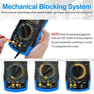 Digital Multimeter,Infurider YF-770M 6000 Counts Manual and Manual Range AC/DC Voltage Amp Ohmmeter Tester Meter with Diode Continuity,Cap,Temp and Mechanical Protection