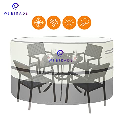 Patio Furniture Covers, 84"Diax32"H Heavy Duty Waterproof UV Resistant Round Outdoor Furniture Cover Fits 5-7 Piece Medium Dining Set