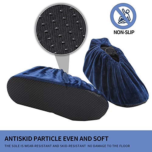 5 Pairs Reusable Non Slip Shoe Covers, Premium Soft Washable Thickened Boot Shoe Covers for Household, Office, Laboratory