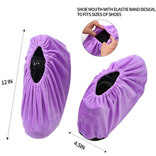 5 Pairs Reusable Non Slip Shoe Covers, Premium Soft Washable Thickened Boot Shoe Covers for Household, Office, Laboratory