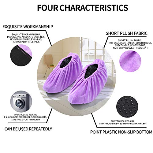 5 Pairs Reusable Non Slip Shoe Covers, Premium Soft Washable Thickened Boot Shoe Covers for Household, Office, Laboratory