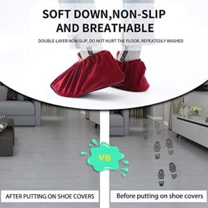 5 Pairs Reusable Non Slip Shoe Covers, Premium Soft Washable Thickened Boot Shoe Covers for Household, Office, Laboratory