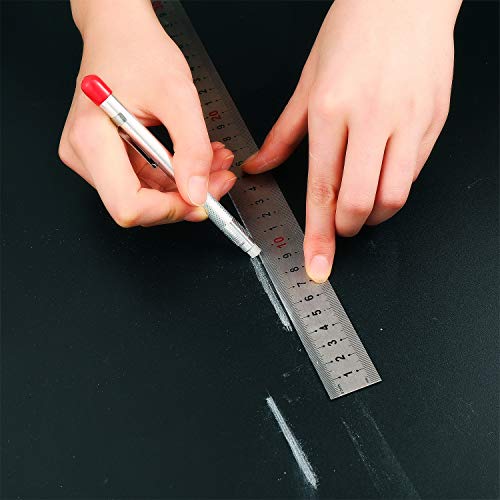 2 Pieces Soapstone Holders Round Soapstone Marker Soapstone Pen with 12 Pieces Refills for Welding Tools and Markers Removable Markings on Steel, Aluminum, and Cast