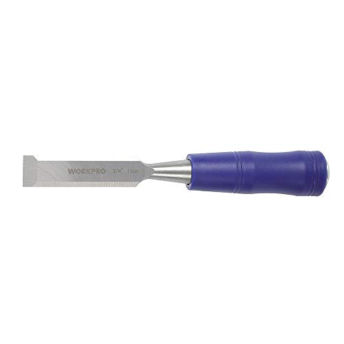 WORKPRO W043002 Wood Chisel, 3/4 In. Wide Blade, Hardened and Tempered Steel, Steel Caps, Blade Guards (Single Pack)