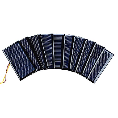 SUNYIMA 10Pcs 5V 60mA Mini Polycrystalline Solar Panels Cells 68mmx37mm/2.67"x1.45" for DIY Solar Cells Projects Toys