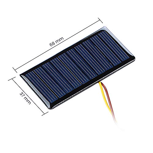 SUNYIMA 10Pcs 5V 60mA Mini Polycrystalline Solar Panels Cells 68mmx37mm/2.67"x1.45" for DIY Solar Cells Projects Toys