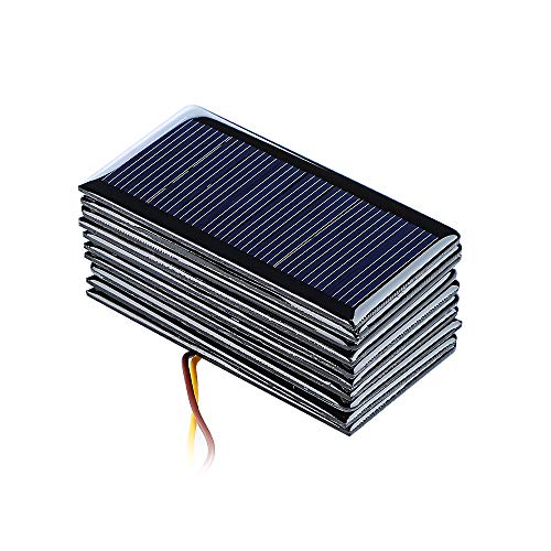 SUNYIMA 10Pcs 5V 60mA Mini Polycrystalline Solar Panels Cells 68mmx37mm/2.67"x1.45" for DIY Solar Cells Projects Toys