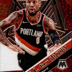 2019-20 Panini Mosaic Will to Win #19 Damian Lillard Portland Trail Blazers NBA Basketball Trading Card