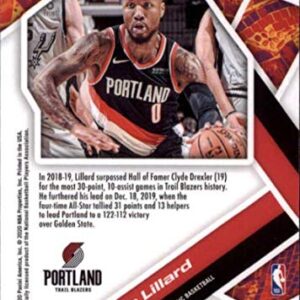 2019-20 Panini Mosaic Will to Win #19 Damian Lillard Portland Trail Blazers NBA Basketball Trading Card