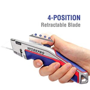 WORKPRO W013029 Quick Change Retractable Utility Knife, SK5 Blades, Tempered (Single Pack)