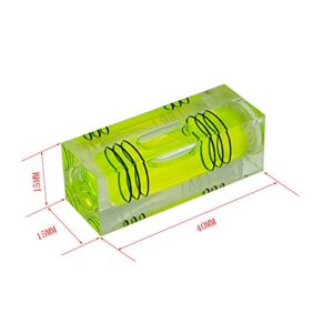 High precision mini level bubble, mini level bubble, three line level ball, level ruler, household level (40 * 15 * 15mm green 4PCS)