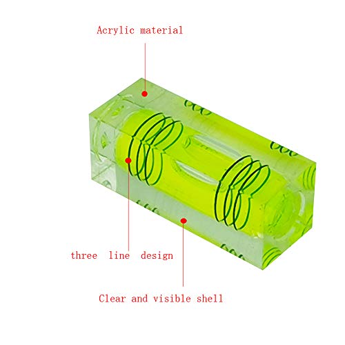 High precision mini level bubble, mini level bubble, three line level ball, level ruler, household level (40 * 15 * 15mm green 4PCS)