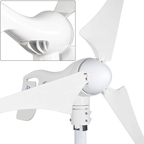 Pikasola Wind Turbine Generator 400W 24V with 3 Blade 2.5m/s Low Wind Speed Starting Wind Turbines with Charge Controller, Windmill for Home