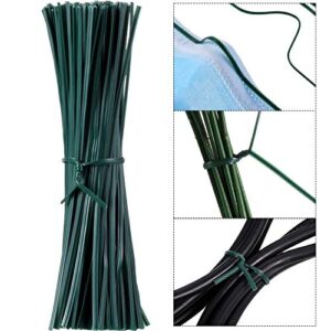 willbond 200 pieces 4.72 in wire twist flexible plant ties, nose clips nose bridge bracket diy wire, garden plant twist tie plastic garden plant support (green)