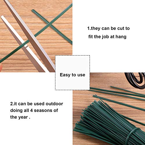 WILLBOND 200 Pieces 4.72 in Wire Twist Flexible Plant Ties, Nose Clips Nose Bridge Bracket DIY Wire, Garden Plant Twist Tie Plastic Garden Plant Support (Green)