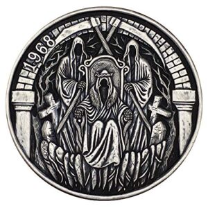 valar morghulis antique silver coin collection hobo skull art scythe grim reaper punk eagle coin