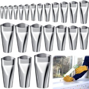 hotop 23 pieces caulking finisher kit caulk nozzle applicator stainless steel sealant finishing tool caulk nozzle finisher kit for kitchen bathroom window, 23 sizes