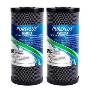 5 micron 10" x 4.5" whole house coconut shell activated carbon water filter replacement cartridge for dupont wfhdc8001, cb-bb-10, ge fxhtc, gxwh40l, gxwh35f, gnwh38s, cto10bb, 2pack