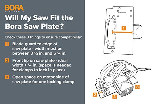 BORA 100" WTX Clamp Edge and Saw Plate Set for Woodworking, Contractors, Carpenters and DIY, Guide for Circular Saws, 100 Inch Cutting Length | 545106K