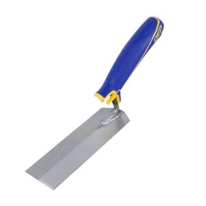 qep 6 in. x 2 in. comfort grip flat margin flooring trowel with bucket hook, silver (42112)