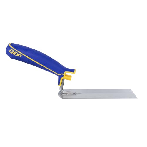 QEP 6 in. x 2 in. Comfort Grip Flat Margin Flooring Trowel with Bucket Hook, Silver (42112)