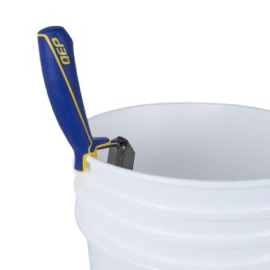 QEP 6 in. x 2 in. Comfort Grip Flat Margin Flooring Trowel with Bucket Hook, Silver (42112)