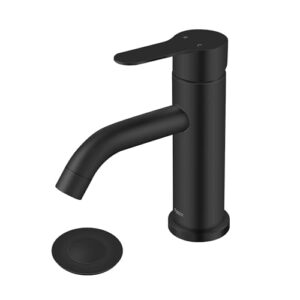 amazing force matte black bathroom faucet single handle bathroom sink faucet single hole with pop up drain assembly matte black faucet for bathroom sink