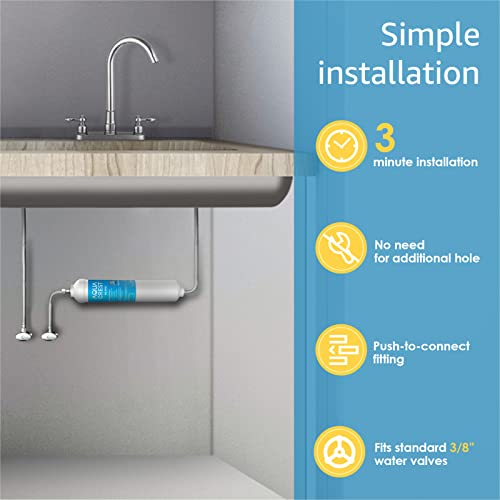 AQUA CREST 5KDC Under Sink Water Filtration System, Direct Connect Under Sink Water Filter, Reduces PFAS, PFOA/PFOS, Chlorine, NSF/ANSI Tested 5K Gallons Ultra High Capacity, USA Tech