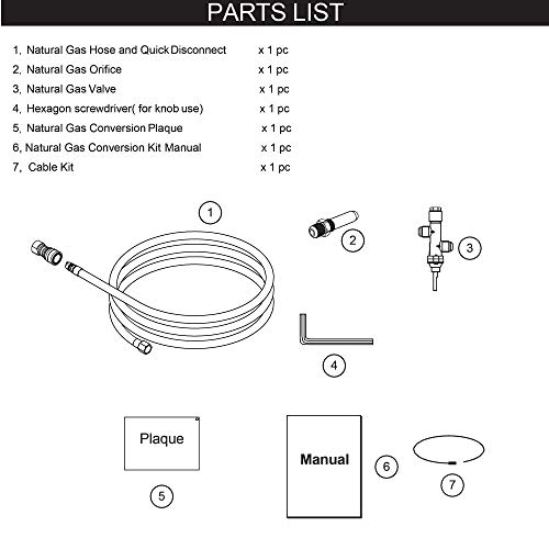 45,000 BTUs Conversion Kit for Propane to Natural Gas, Conversion Kit 10FT for Elementi Fire Pit/Fire Table