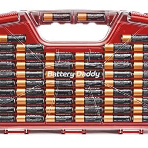 Ontel Battery Daddy - Battery Organizer Storage Case with Tester, Stores & Protects Up to 180 Batteries, Clear Locking Lid, As Seen On TV