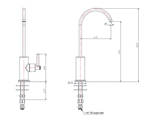 Derengge DFF-3168-MT Single Handle Drinking Water Filter Faucet, Kitchen Faucet Matte Black