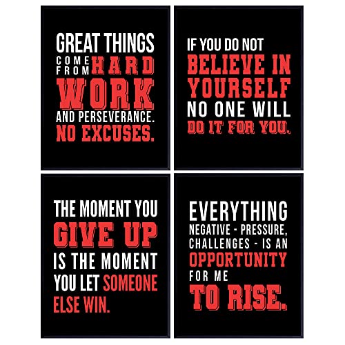 Motivational Quotes Set - 8x10 Basketball Posters - Gift for Sports Fans, Men, Boys, Teens - Inspirational Wall Decor, Art Decorations for Office, Bedroom, Living Room - 8x10 UNFRAMED Prints