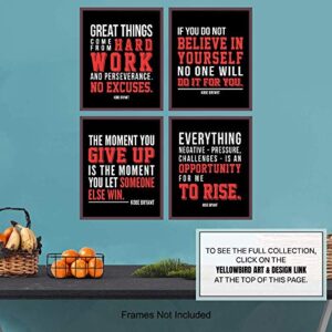 Motivational Quotes Set - 8x10 Basketball Posters - Gift for Sports Fans, Men, Boys, Teens - Inspirational Wall Decor, Art Decorations for Office, Bedroom, Living Room - 8x10 UNFRAMED Prints