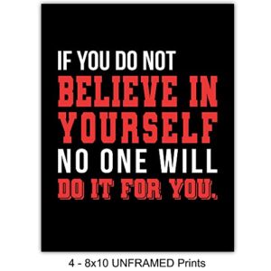 Motivational Quotes Set - 8x10 Basketball Posters - Gift for Sports Fans, Men, Boys, Teens - Inspirational Wall Decor, Art Decorations for Office, Bedroom, Living Room - 8x10 UNFRAMED Prints