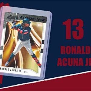 Ronald Acuna Jr. Baseball Cards (5) ASSORTED Atlanta Braves Trading Card and Wristbands Gift Bundle