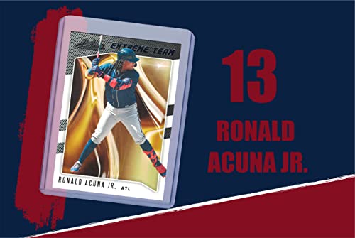 Ronald Acuna Jr. Baseball Cards (5) ASSORTED Atlanta Braves Trading Card and Wristbands Gift Bundle