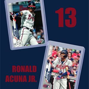 Ronald Acuna Jr. Baseball Cards (5) ASSORTED Atlanta Braves Trading Card and Wristbands Gift Bundle