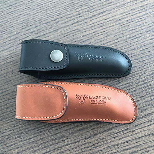 Laguiole en Aubrac Genuine Brown Leather Sheath/Case/Pouch/Protector for Folding Knife