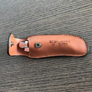 Laguiole en Aubrac Genuine Brown Leather Sheath/Case/Pouch/Protector for Folding Knife