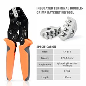 iCrimp SN-58B 0.25-1.5MM², AWG24-16 Non-insulated Crimper for Dupont Jumper Wire EPS PCIE SATA PINS MOLEX JST Terminals