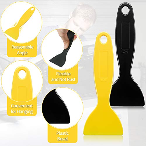 12 Pieces Plastic Spatula Putty Knife, Air Bubble Remover Sticker Installation Tool Flexible Paint Scrapers for 3D Printing Resin Removal Vinyl Film Wrap Cleaner, Spackling, Patching, Decal, Wallpaper